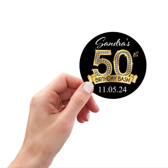 50th Birthday Hershey Kisses Stickers - Personalized Diamond Birthday ...