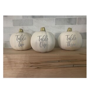 White Pumpkin Table Numbers Fall Wedding Table Numbers - Etsy