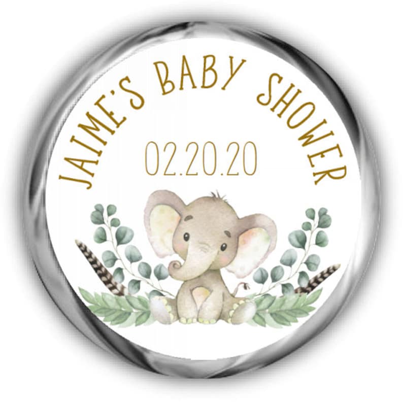 Gender Neutral Elephant Baby Shower Stickers Various Sizes | Etsy