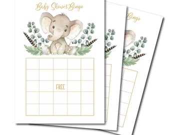 Elephant Bingo Card - Etsy