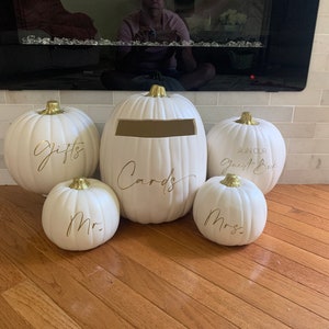 White Pumpkin Table Numbers, Fall Wedding Table Numbers, Custom Pumpkin ...