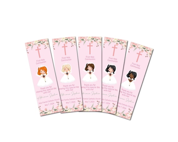 First Communion Bookmark, Custom Bookmark, Confirmation Bookmark ...