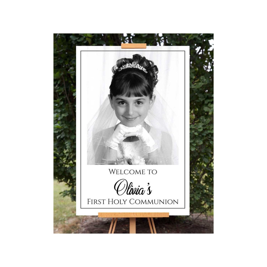 Photo First Communion Welcome Sign, 1st Communion Party Sign, Communion ...