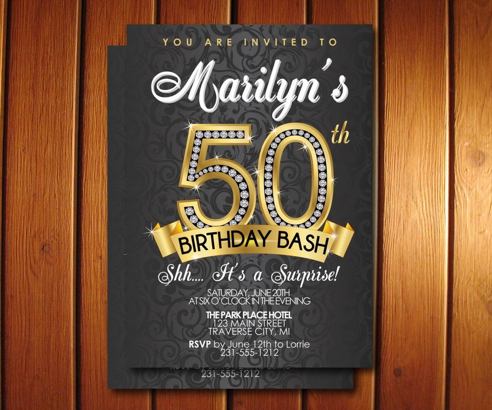 Surprise 50th Birthday Party Invitations 50th Birthday Etsy