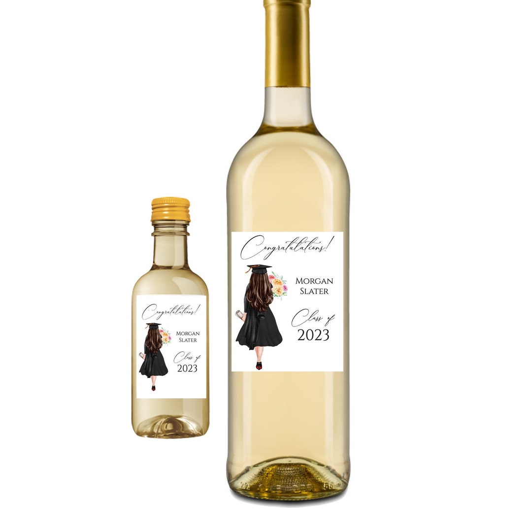 Personalized Graduation Wine Label, Modern Grad Gift - Etsy