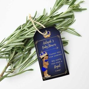 Royal Prince Thank You Tags, Prince Baby Shower Gift Tag, Royal Blue ...