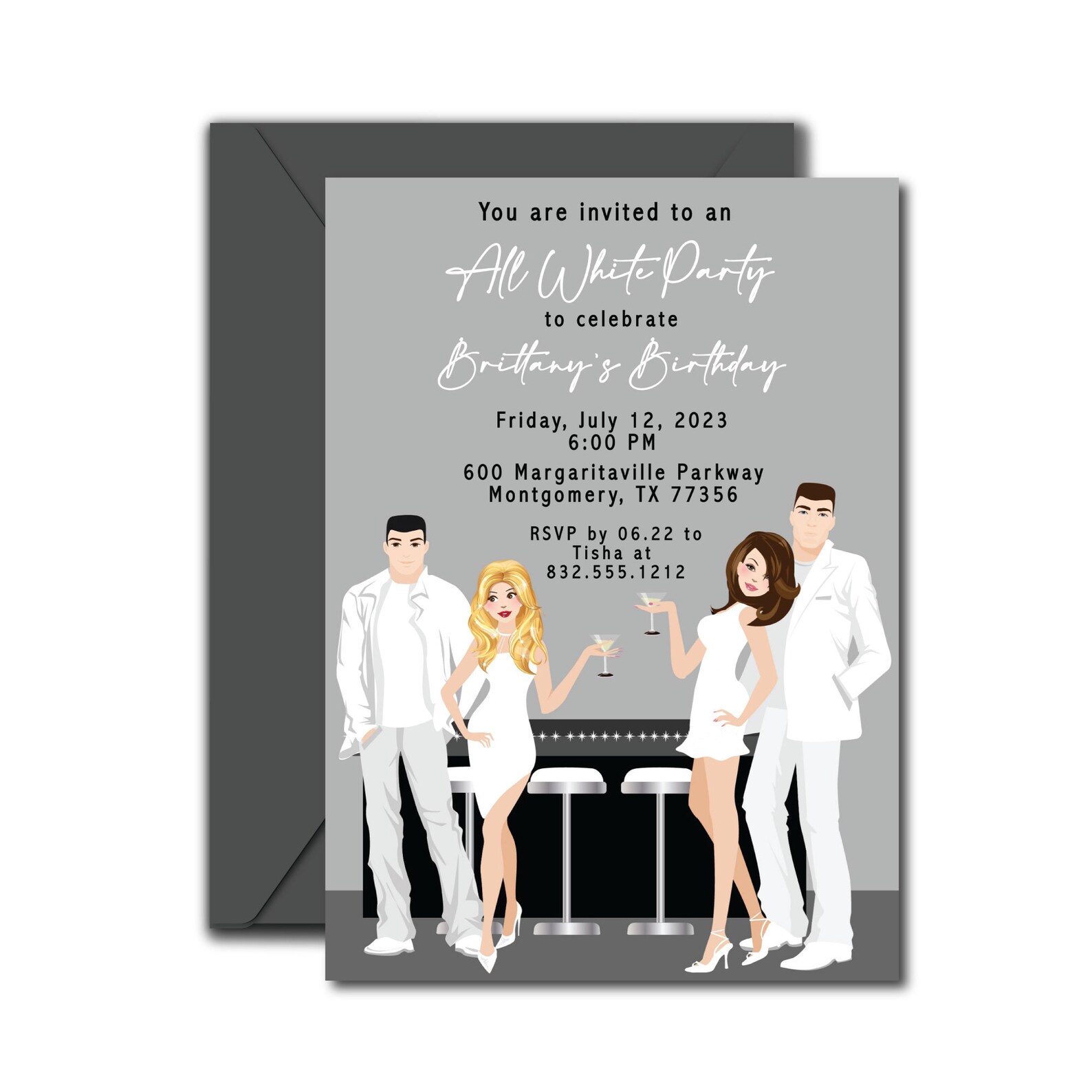 All White Party Invitation - White Birthday Party Invite - Variety of ...