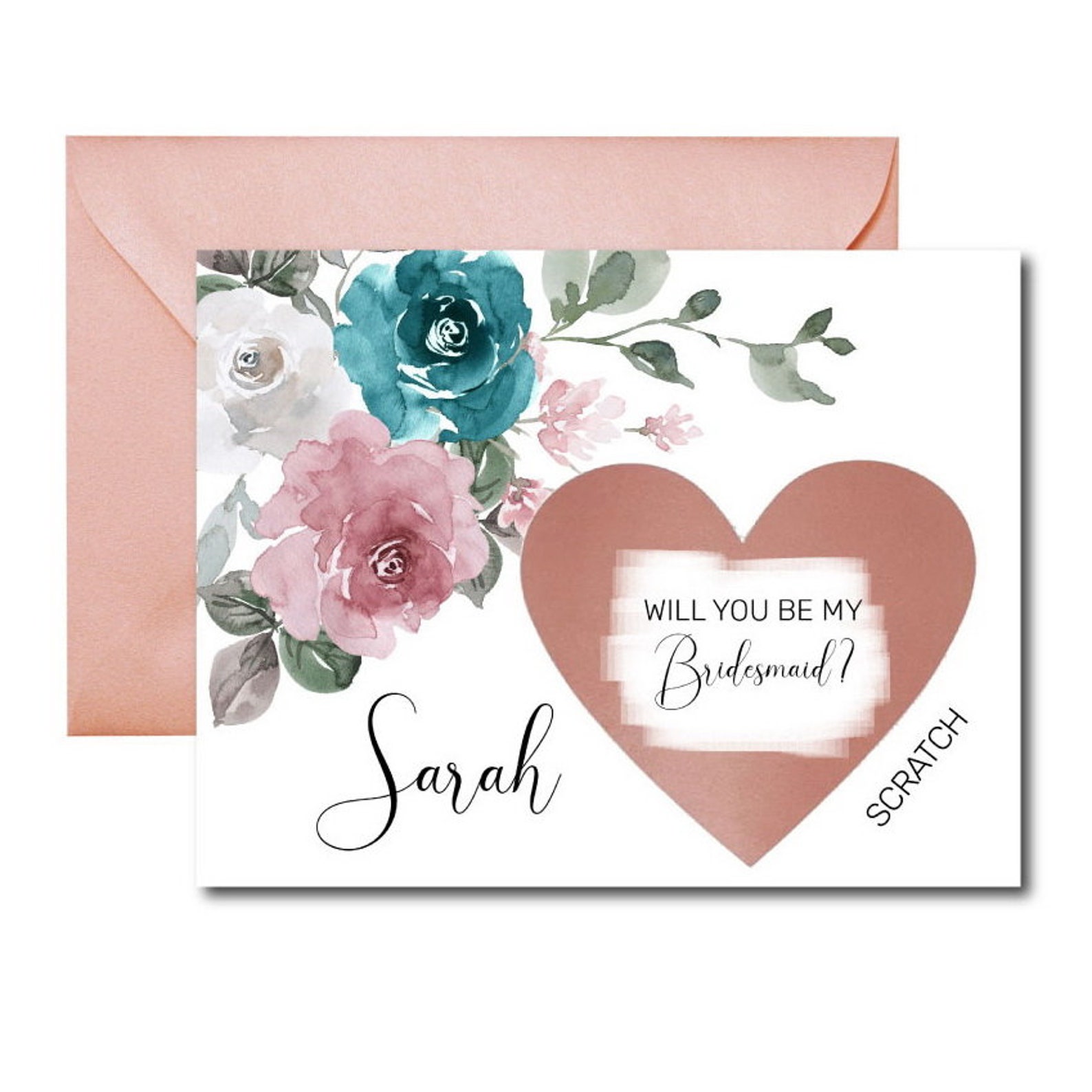 Will You Be My Bridesmaid Scratch Off Card Bridesmaid Etsy