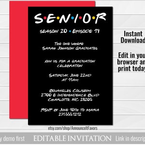 Friends Theme Graduation Invitation Template the One Where - Etsy