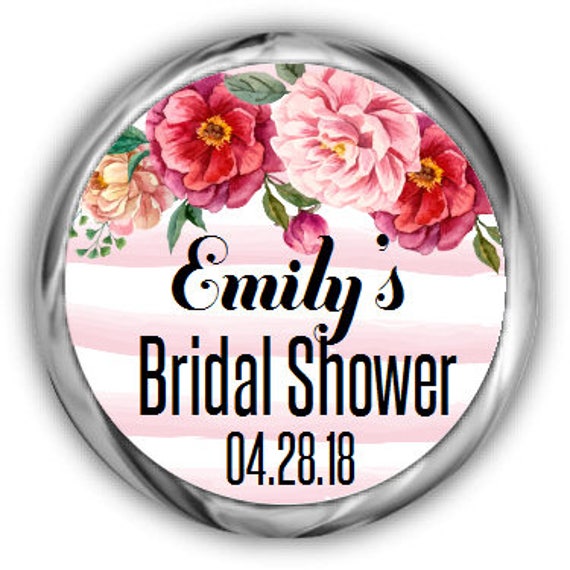 Floral Bridal Shower Hershey Kisses Stickers • Personalized Bridal