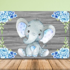 Blue Elephant Welcome Sign Blue Elephant Baby Shower Sign - Etsy