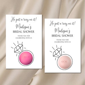 Ring EOS Bridal Shower Favor, Diamond Ring EOS Lip Balm Bridal Shower ...