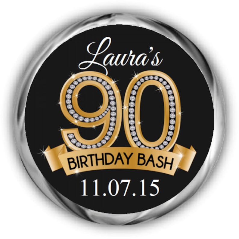 90th Birthday Stickers Personalized Birthday Labels - Etsy