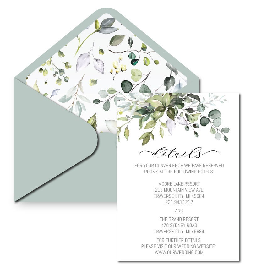 Greenery Wedding Invitation Suite Greenery Wedding Invitation | Etsy