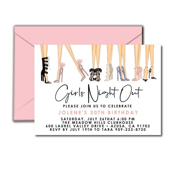 Girls Night Out Birthday Invitations