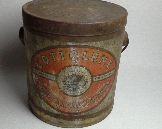 Vintage Cottolene Cotton Seed Advertising Tin - Etsy