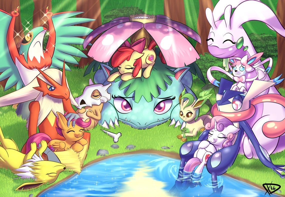 MLP x Pokemon Crossover Print | Etsy