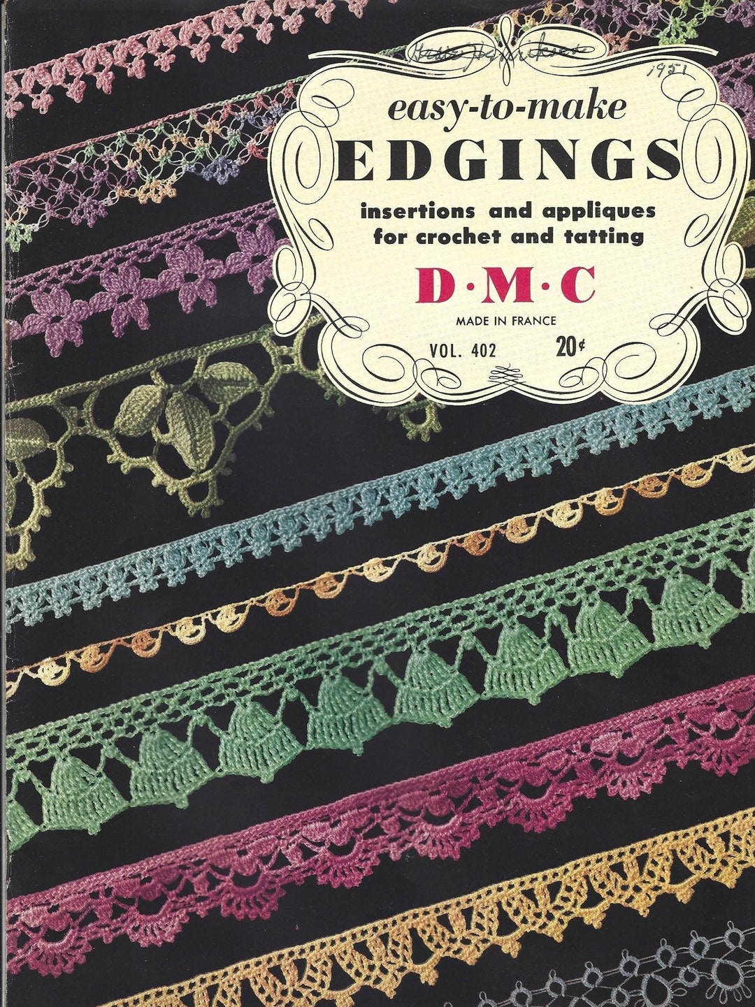 1950s Crochet Tatting Edgings Pattern, DMC Vol 402 (PDF Download) - Etsy