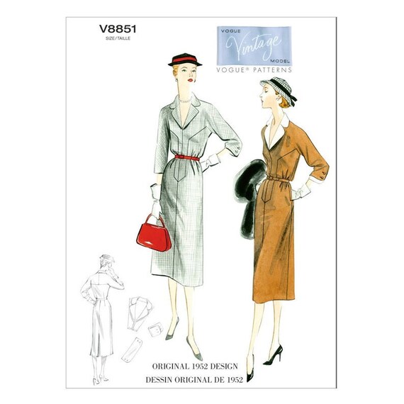 Vogue 8851 Dress in Sizes 8-16 1952 an Original Vogue Design | Etsy