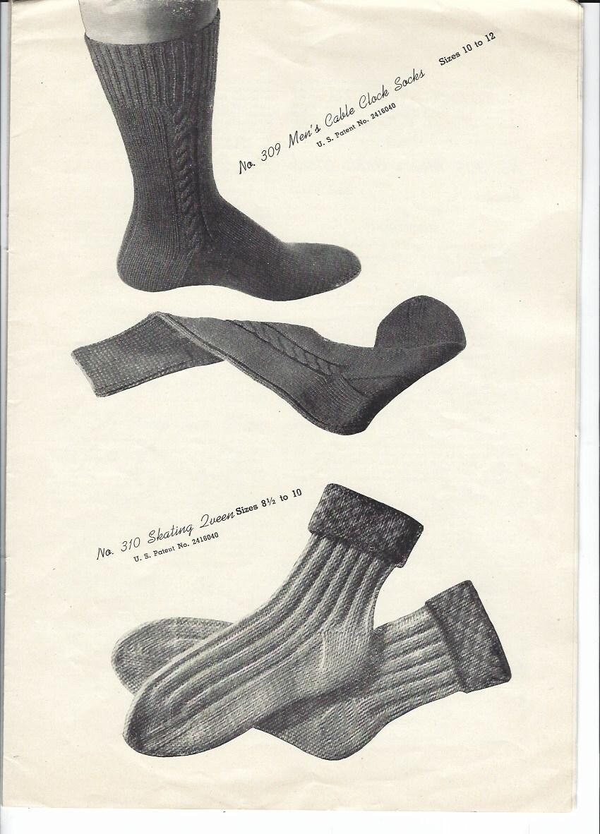 Sock Pattern Knitting 1940s Two Needle Sock Pattern Knitting Cable ...