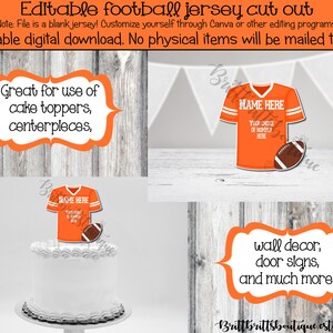Custom Football Cake Topper Football Centerpieces Sport Themed Party ...