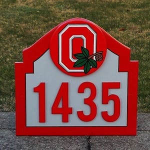 Ohio State Buckeyes Address Sign Custom Made Wood Decor Sign Ohio State ...