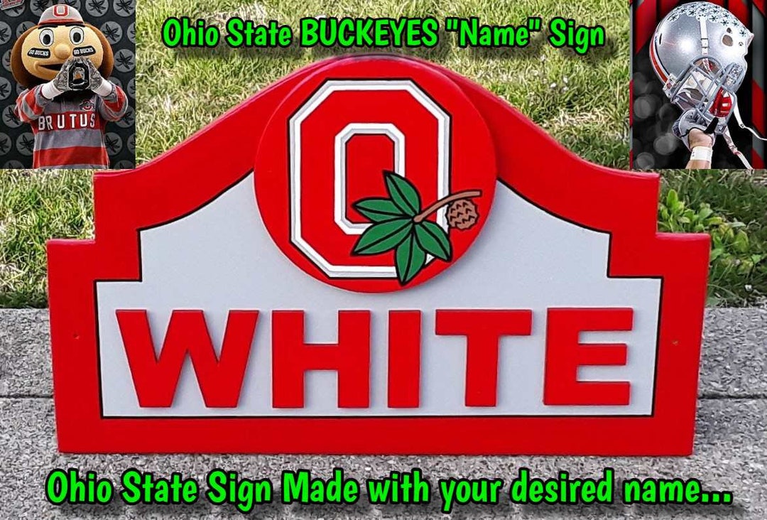 OHIO STATE Buckeyes Sign With Your NAME Custom Made, Wood Decor Sign ...