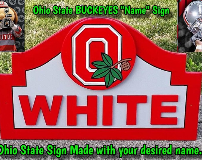 OHIO STATE Buckeyes Sign With Your NAME Custom Made Wood - Etsy