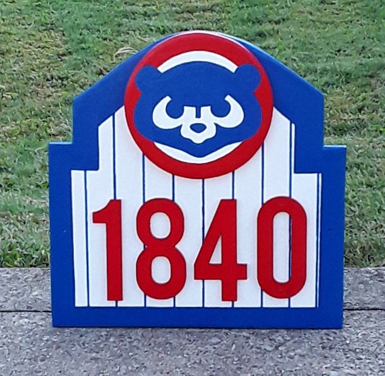 CHICAGO CUBS Address Sign cubbies Custom Made With | Etsy