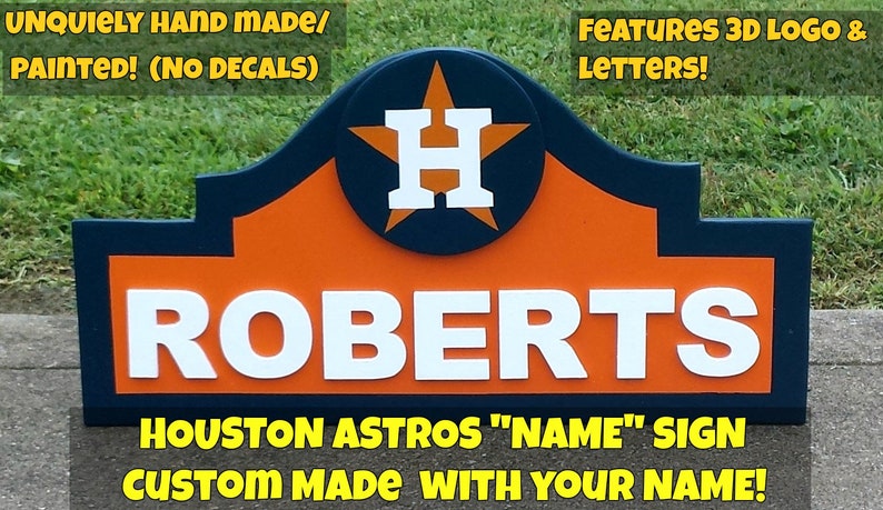 HOUSTON ASTROS Sign With Your NAME Custom Made Wood Decor - Etsy