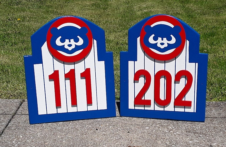 CHICAGO CUBS Address Sign cubbies Custom Made With - Etsy