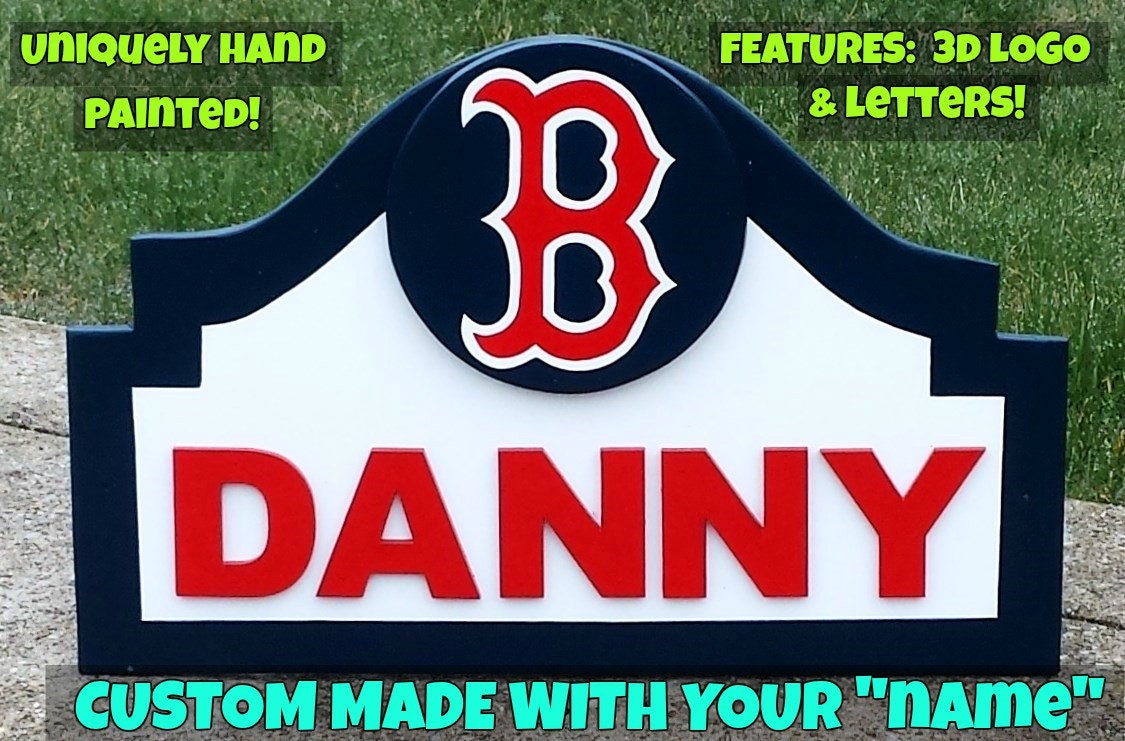Boston RED SOX Sign with your NAME Custom Made Wood Decor | Etsy