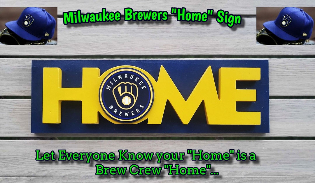 Milwaukee Brewers "home" Wood Decor Sign | Milwaukee Brewers Gifts ...