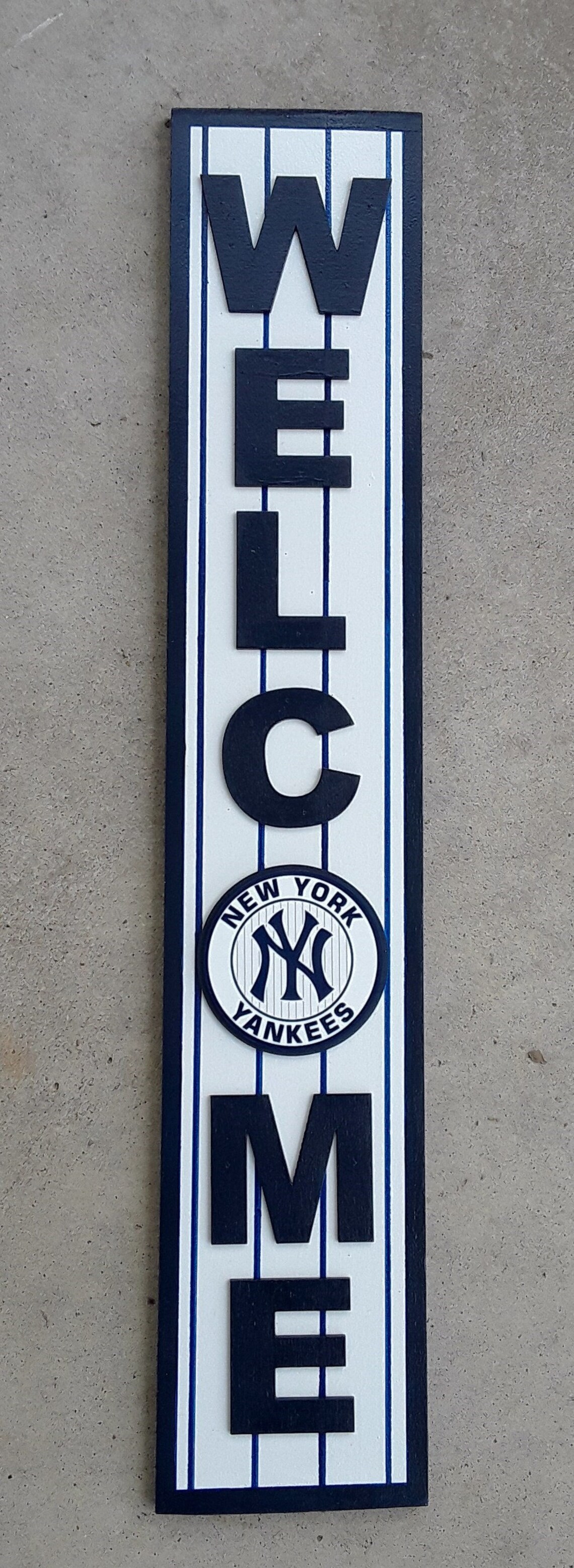 New York Yankees "welcome" Wood Sign / Yankees Gift / Yankees House ...