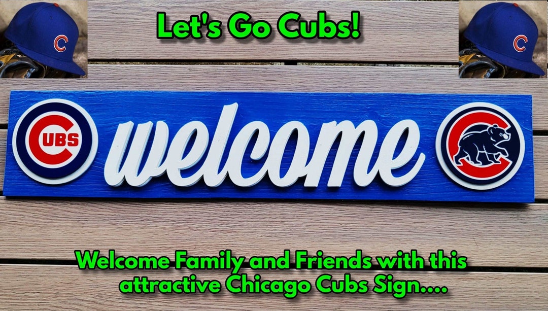 Chicago Cubs crawling Cub & Cubbie Welcome Sign Wood Decor Sign Chicago ...