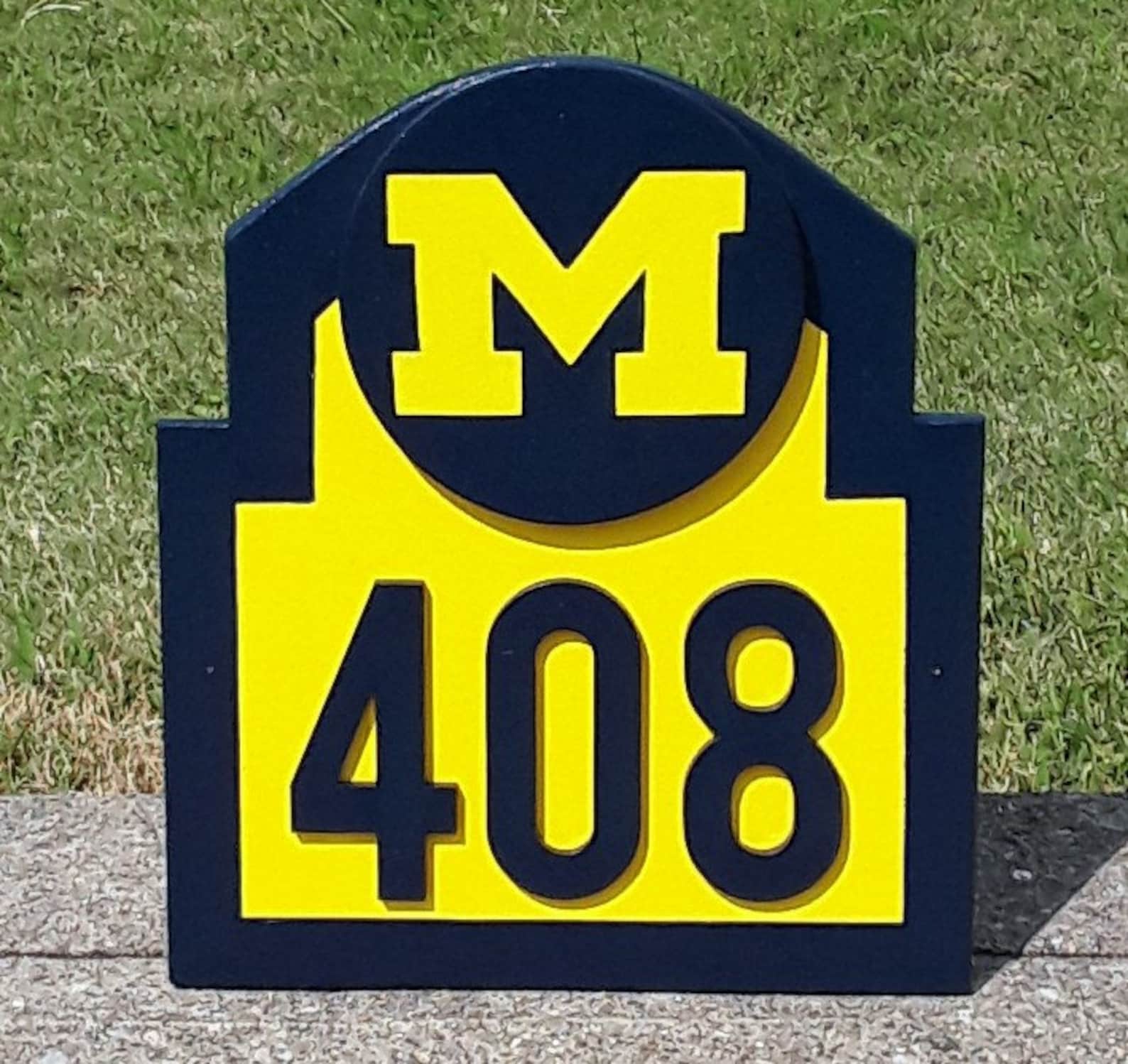 MICHIGAN WOLVERINES Address Sign Custom Made With Your Address - Etsy