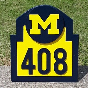 Michigan Wolverines Address Sign Custom Made With Your Address ...