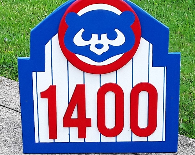 Chicago Cubs Address Sign "cubbies" Custom Made With Your Address ...