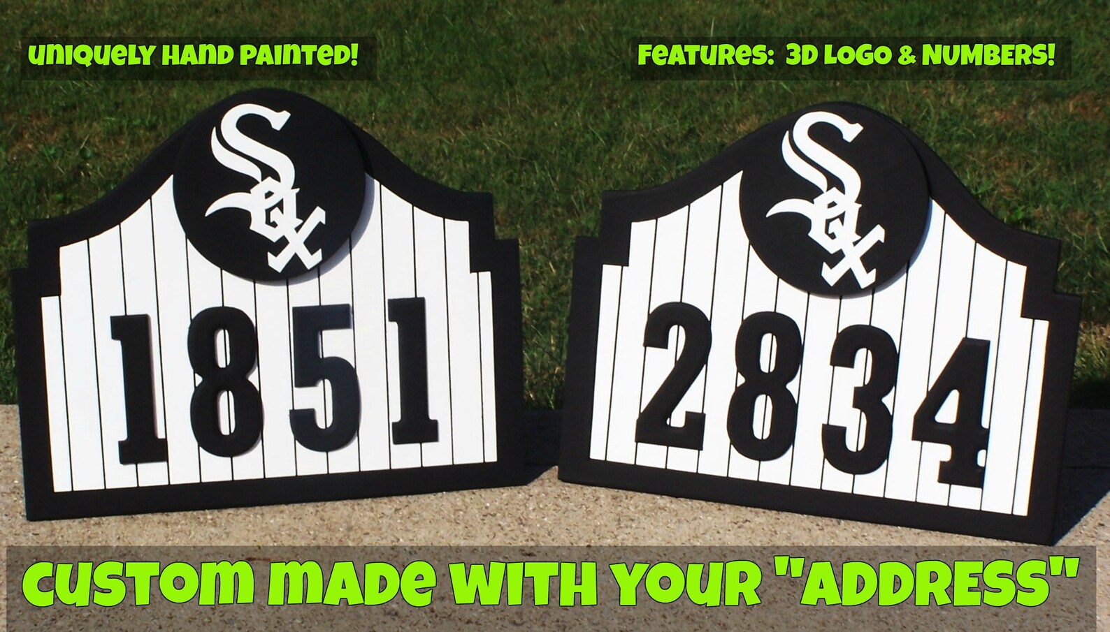 CHICAGO WHITE SOX Address Sign Custom Made Wood Decor Sign / - Etsy