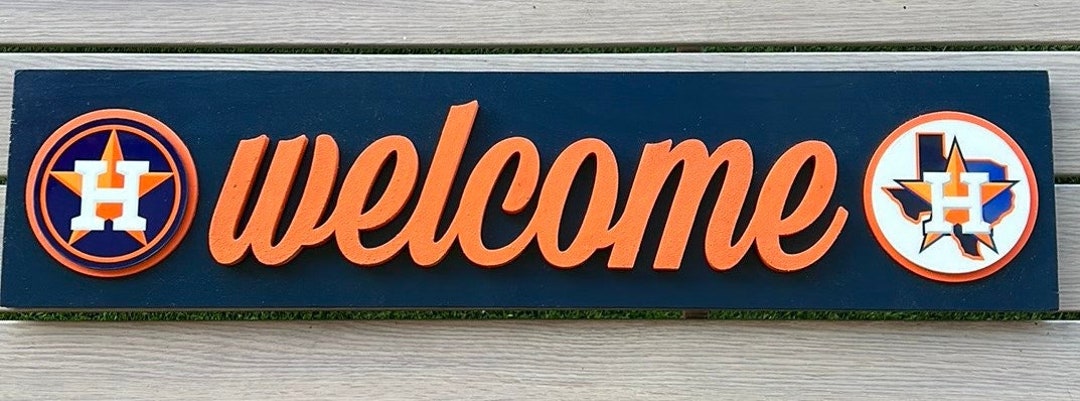 HOUSTON Astros Welcome Sign Wood Decor Sign | Houston Astros Gifts ...