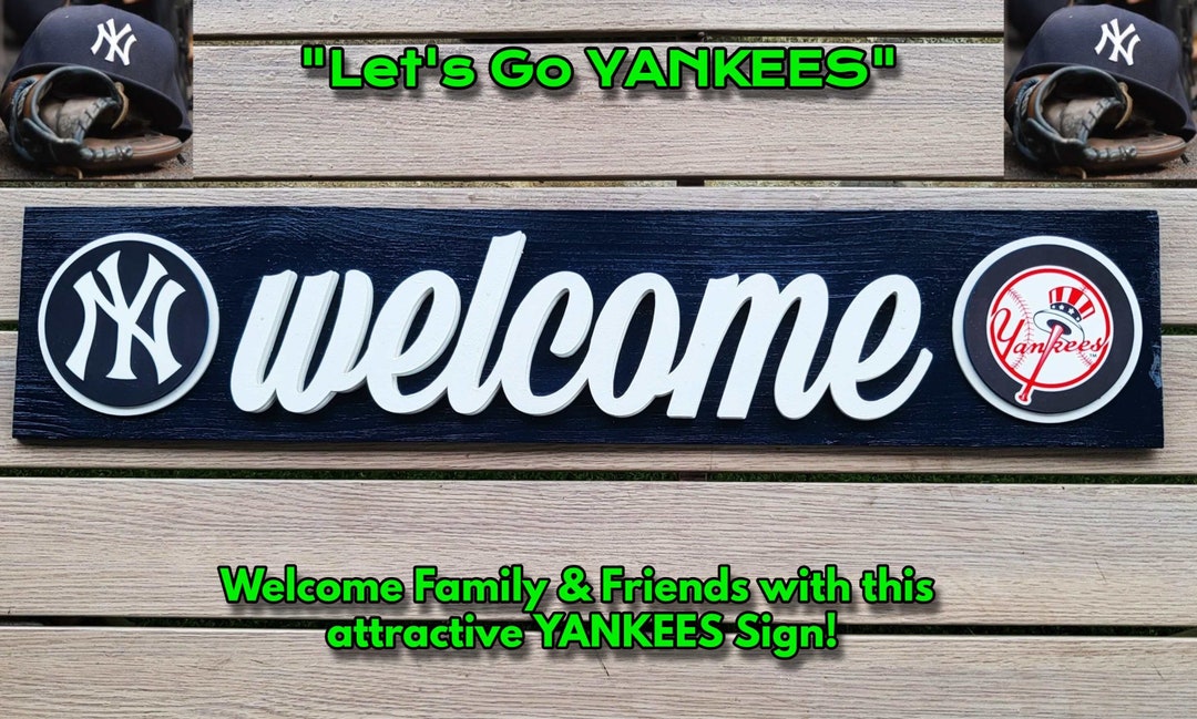 New York Yankees Welcome Sign Wood Decor Sign New York Yankees Gifts ...