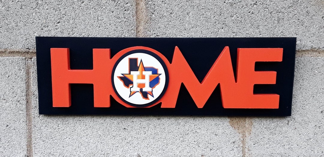 Houston Astros "home" Wood Decor Sign | Houston Astros Gifts | Astros ...