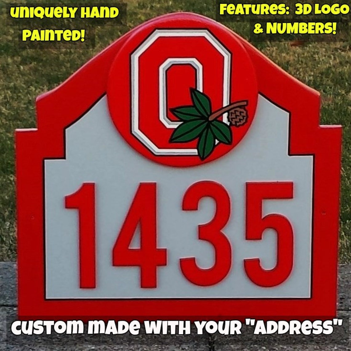 OHIO STATE Buckeyes Address Sign Custom Made Wood Decor Sign - Etsy