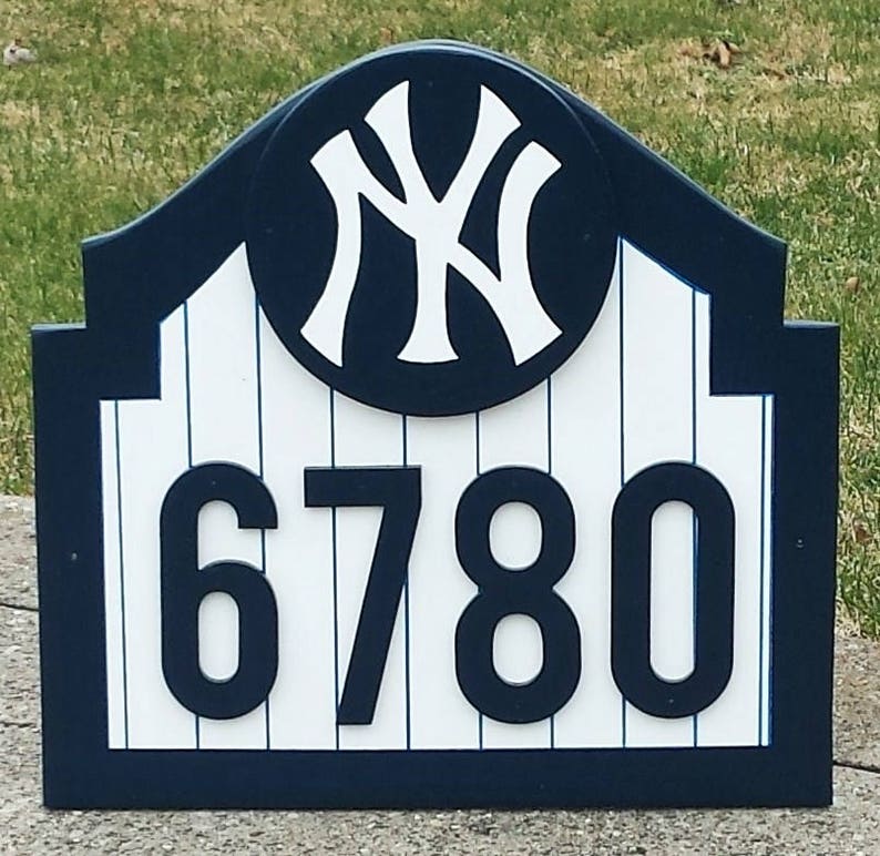 NEW YORK YANKEES Address Sign Custom Wood Decor New York - Etsy