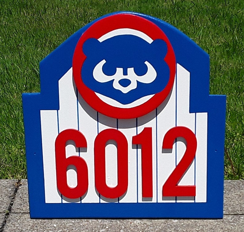 CHICAGO CUBS Address Sign cubbies Custom Made With | Etsy