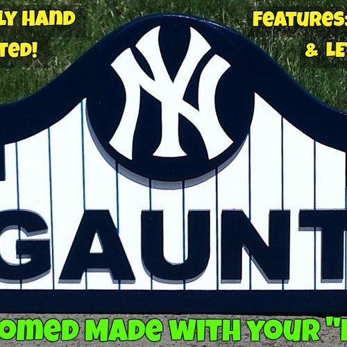 NEW YORK YANKEES Address Sign Custom Wood Decor New York - Etsy