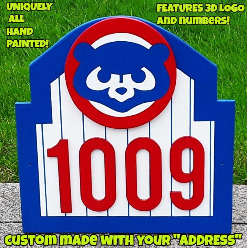 Chicago Cubs Address Sign "cubbies" Custom Made With Your Address ...