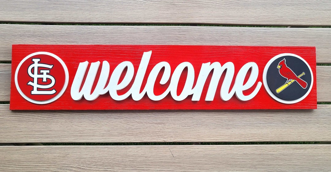 St. Louis Cardinals Welcome Sign Wood Decor Sign St. Louis Cardinals ...