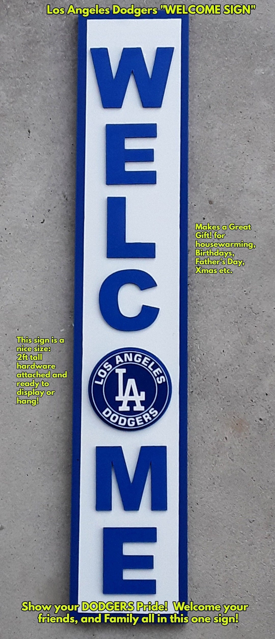 Los Angeles Dodgers "welcome" Wood Sign / Dodgers Gift / Dodgers House ...
