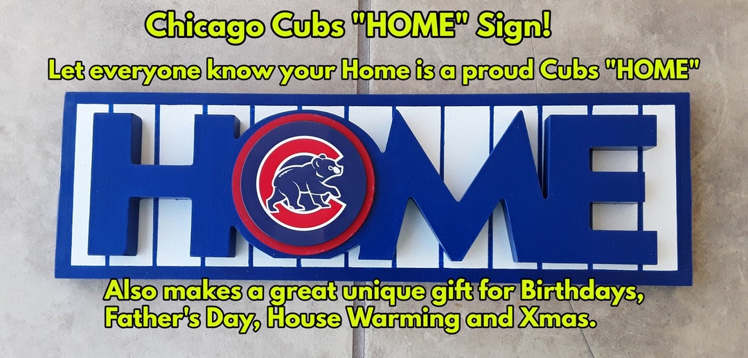 Chicago Cubs "home" Crawling Cub Wood Decor Sign | Chicago Cubs Gifts ...